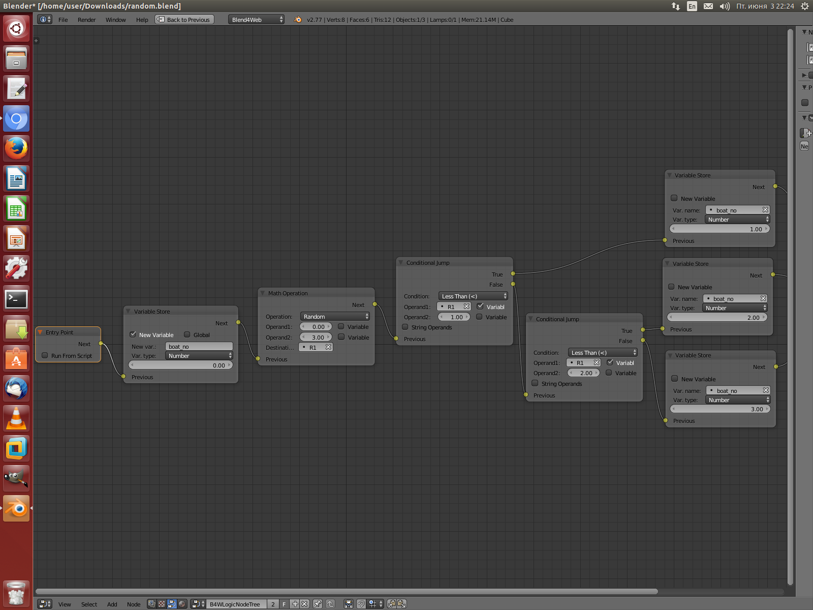 Logic nodes, math random numbers | Blend4Web